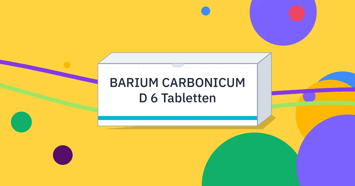 Symbolbild: Packung mit der Aufschrift BARIUM CARBONICUM D 6 Tabletten (PZN 01759891) – Verfügbarkeit und Bezug in Apotheken in Frankfurt am Main