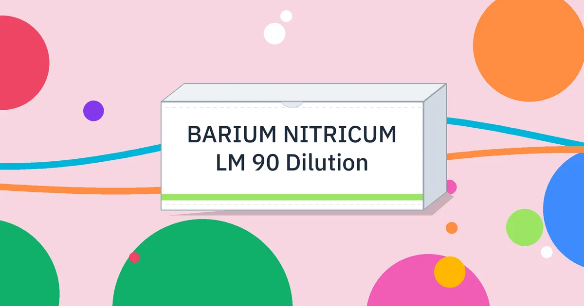 Symbolbild: Packung mit der Aufschrift BARIUM NITRICUM LM 90 Dilution (PZN 13378071) – Verfügbarkeit und Bezug in Apotheken in Frankfurt am Main