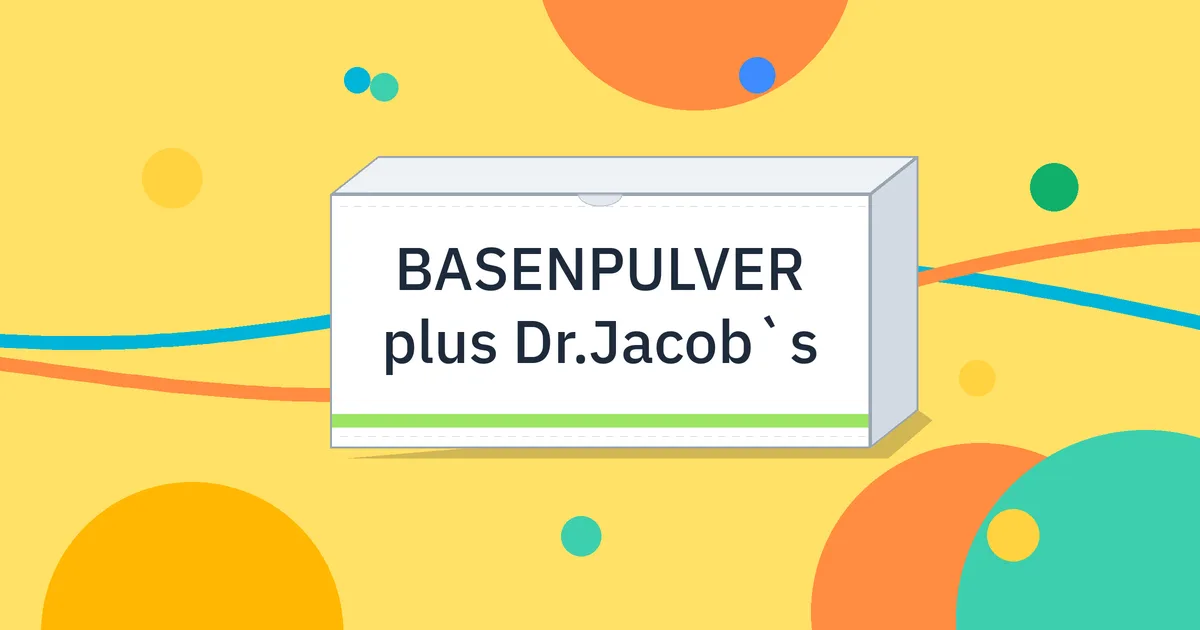 Symbolbild: Packung mit der Aufschrift BASENPULVER plus Dr.Jacob`s (PZN 03074878) – Verfügbarkeit und Bezug in Apotheken in Frankfurt am Main