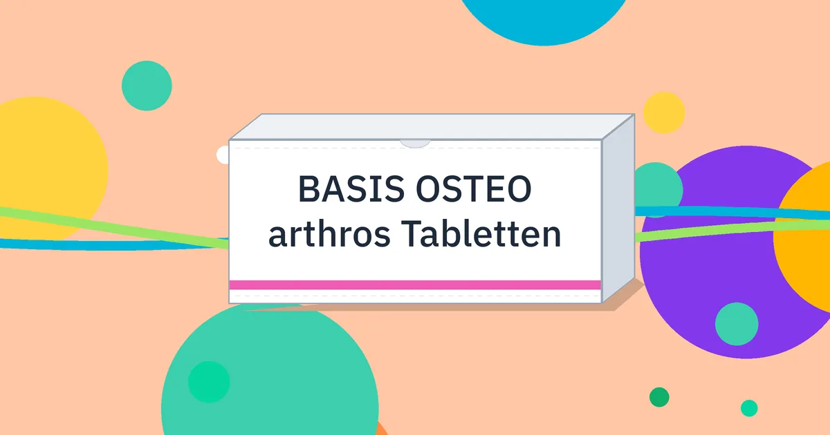 Symbolbild: Packung mit der Aufschrift BASIS OSTEO arthros Tabletten (PZN 07780432) – Verfügbarkeit und Bezug in Apotheken in Frankfurt am Main
