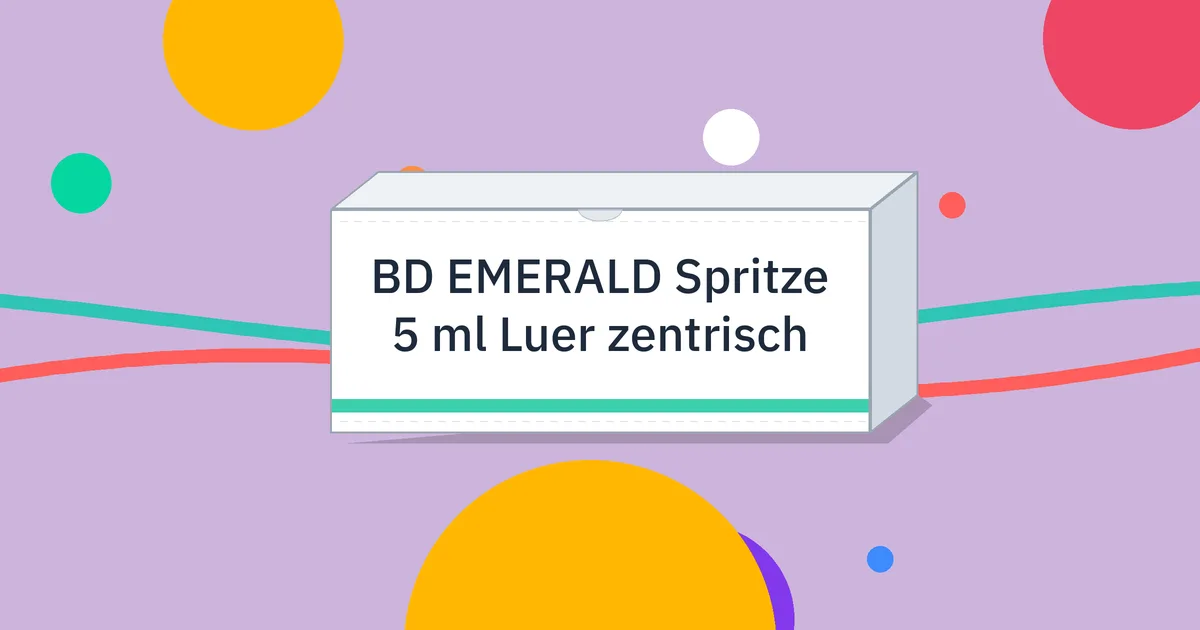 Symbolbild: Packung mit der Aufschrift BD EMERALD Spritze 5 ml Luer zentrisch (PZN 18321704) – Verfügbarkeit und Bezug in Apotheken in Frankfurt am Main