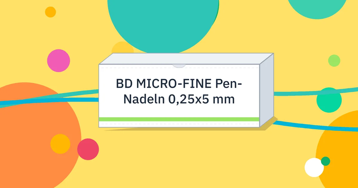 Symbolbild: Packung mit der Aufschrift BD MICRO-FINE Pen-Nadeln 0,25x5 mm (PZN 07647561) – Verfügbarkeit und Bezug in Apotheken in Frankfurt am Main