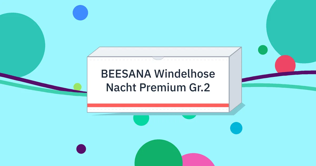Symbolbild: Packung mit der Aufschrift BEESANA Windelhose Nacht Premium Gr.2 (PZN 04352196) – Verfügbarkeit und Bezug in Apotheken in Frankfurt am Main