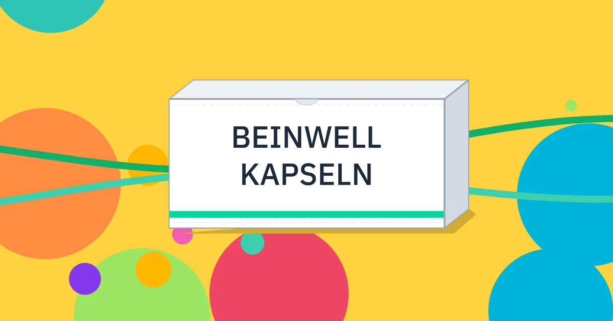 Symbolbild: Packung mit der Aufschrift BEINWELL KAPSELN (PZN 05136098) – Verfügbarkeit und Bezug in Apotheken in Frankfurt am Main