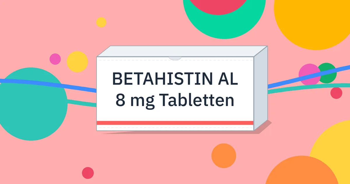 Symbolbild: Packung mit der Aufschrift BETAHISTIN AL 8 mg Tabletten (PZN 15563654) – Verfügbarkeit und Bezug in Apotheken in Frankfurt am Main