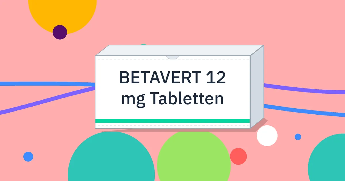 Symbolbild: Packung mit der Aufschrift BETAVERT 12 mg Tabletten (PZN 08538087) – Verfügbarkeit und Bezug in Apotheken in Frankfurt am Main