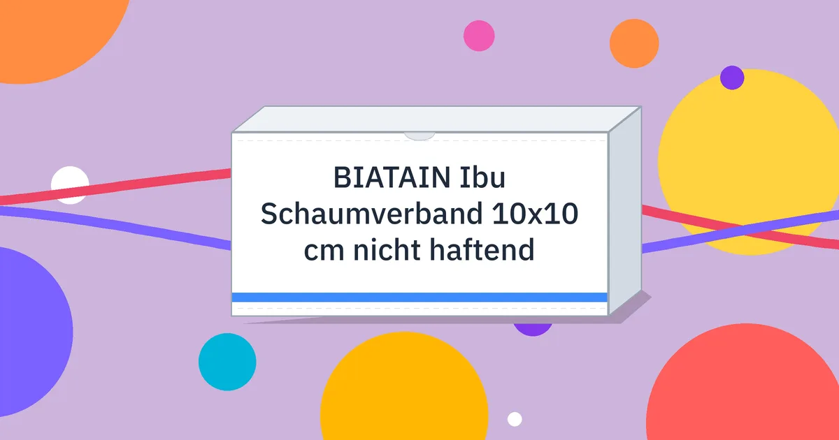 Symbolbild: Packung mit der Aufschrift BIATAIN Ibu Schaumverband 10x10 cm nicht haftend (PZN 04808331) – Verfügbarkeit und Bezug in Apotheken in Frankfurt am Main
