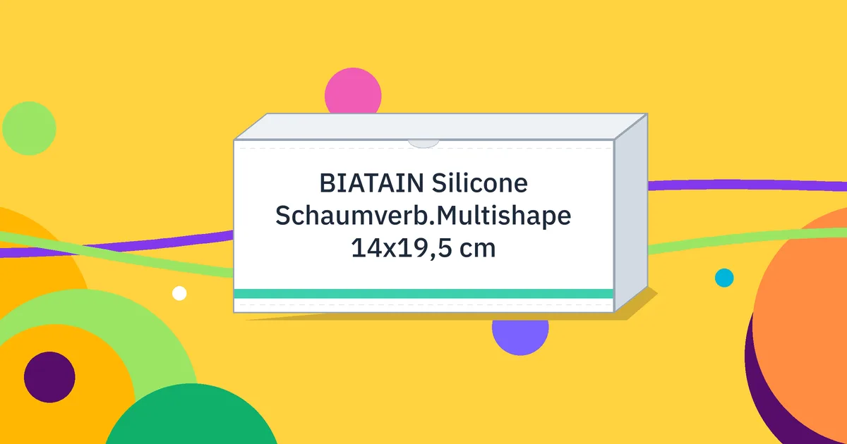 Symbolbild: Packung mit der Aufschrift BIATAIN Silicone Schaumverb.Multishape 14x19,5 cm (PZN 19788663) – Verfügbarkeit und Bezug in Apotheken in Frankfurt am Main