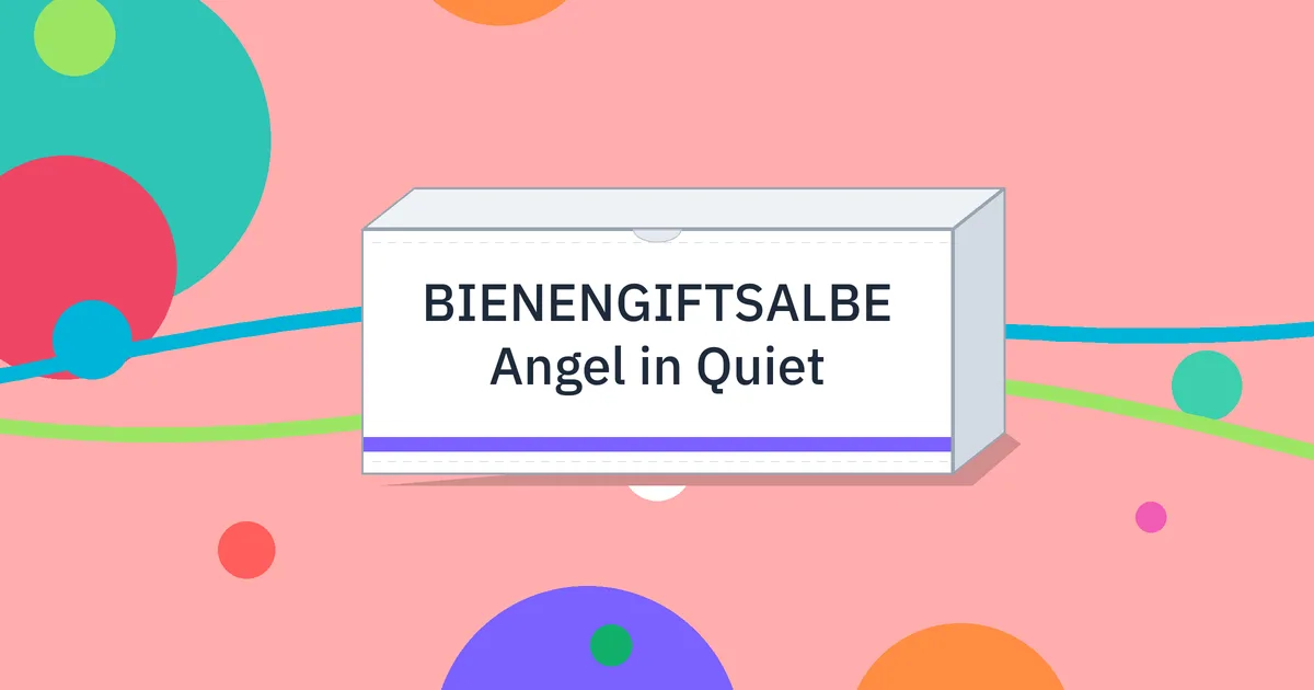 Symbolbild: Packung mit der Aufschrift BIENENGIFTSALBE Angel in Quiet (PZN 20053257) – Verfügbarkeit und Bezug in Apotheken in Frankfurt am Main