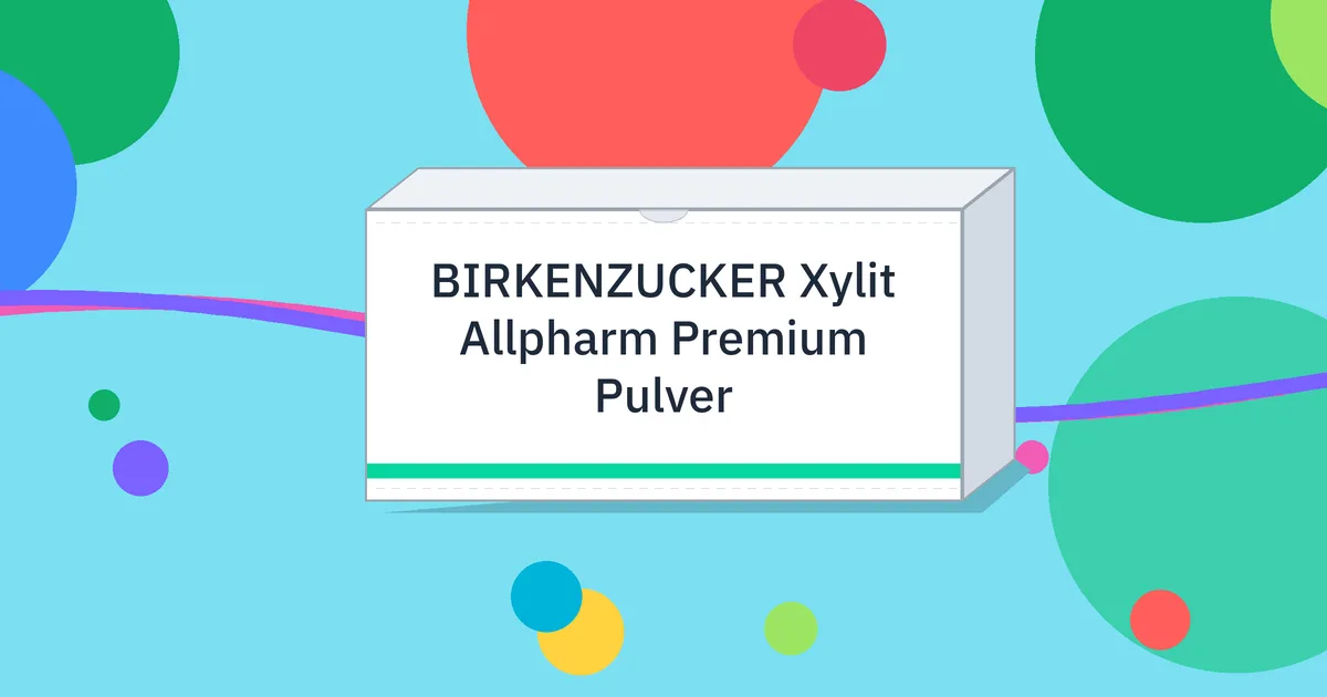 Symbolbild: Packung mit der Aufschrift BIRKENZUCKER Xylit Allpharm Premium Pulver (PZN 19512926) – Verfügbarkeit und Bezug in Apotheken in Frankfurt am Main