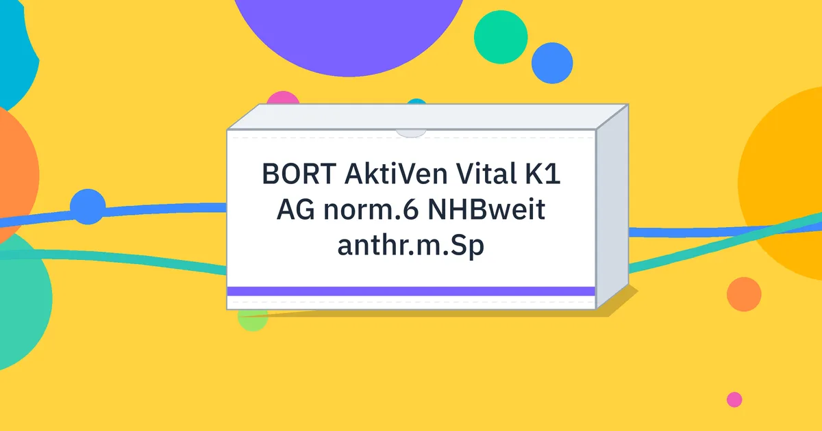 Symbolbild: Packung mit der Aufschrift BORT AktiVen Vital K1 AG norm.6 NHBweit anthr.m.Sp (PZN 13734011) – Verfügbarkeit und Bezug in Apotheken in Frankfurt am Main