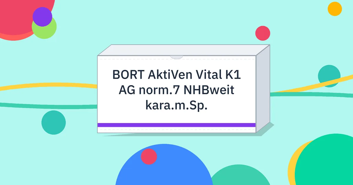 Symbolbild: Packung mit der Aufschrift BORT AktiVen Vital K1 AG norm.7 NHBweit kara.m.Sp. (PZN 13735393) – Verfügbarkeit und Bezug in Apotheken in Frankfurt am Main