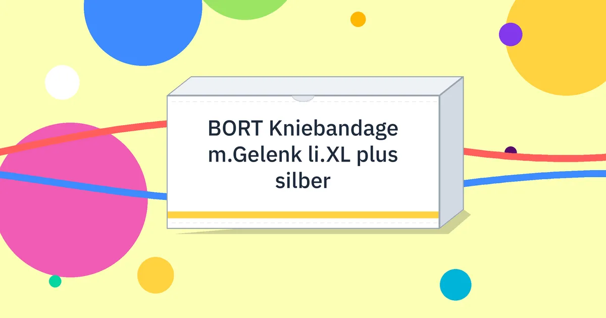 Symbolbild: Packung mit der Aufschrift BORT Kniebandage m.Gelenk li.XL plus silber (PZN 11055286) – Verfügbarkeit und Bezug in Apotheken in Frankfurt am Main