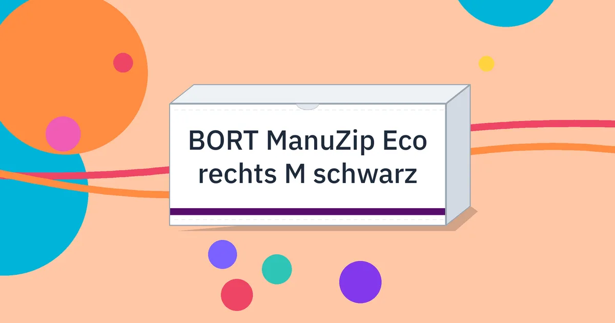 Symbolbild: Packung mit der Aufschrift BORT ManuZip Eco rechts M schwarz (PZN 10995314) – Verfügbarkeit und Bezug in Apotheken in Frankfurt am Main