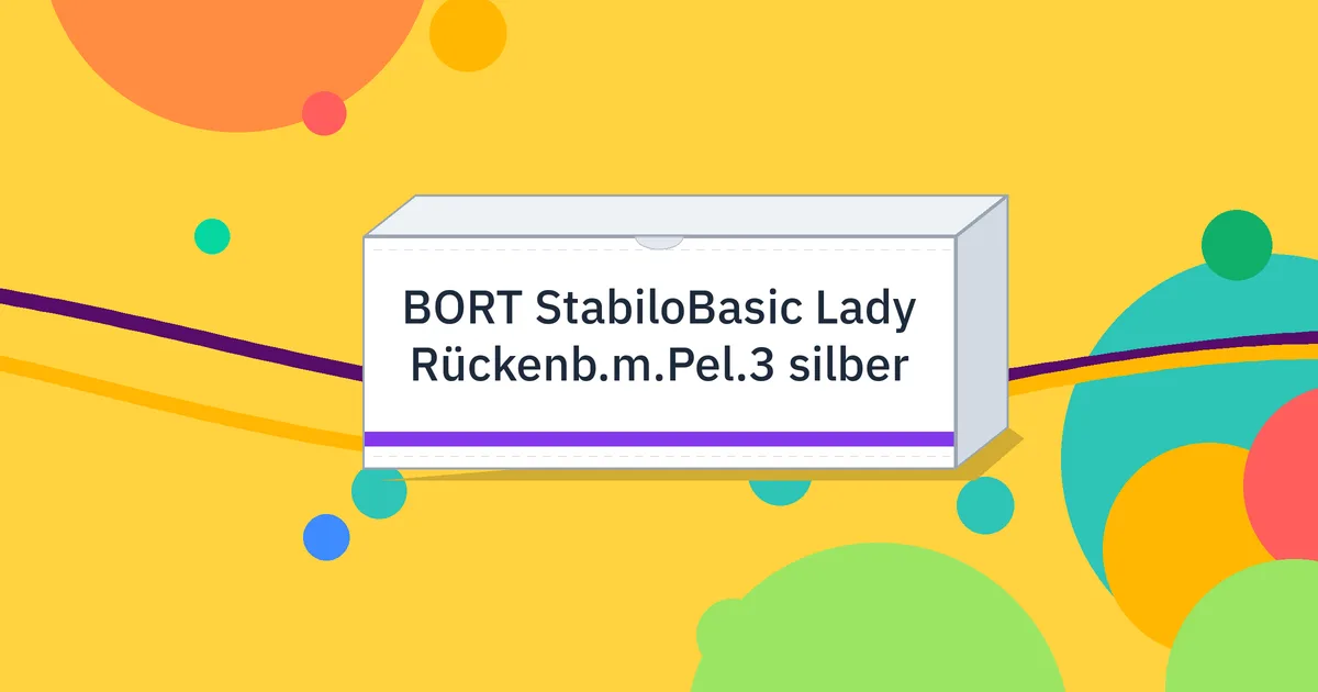 Symbolbild: Packung mit der Aufschrift BORT StabiloBasic Lady Rückenb.m.Pel.3 silber (PZN 05873388) – Verfügbarkeit und Bezug in Apotheken in Frankfurt am Main