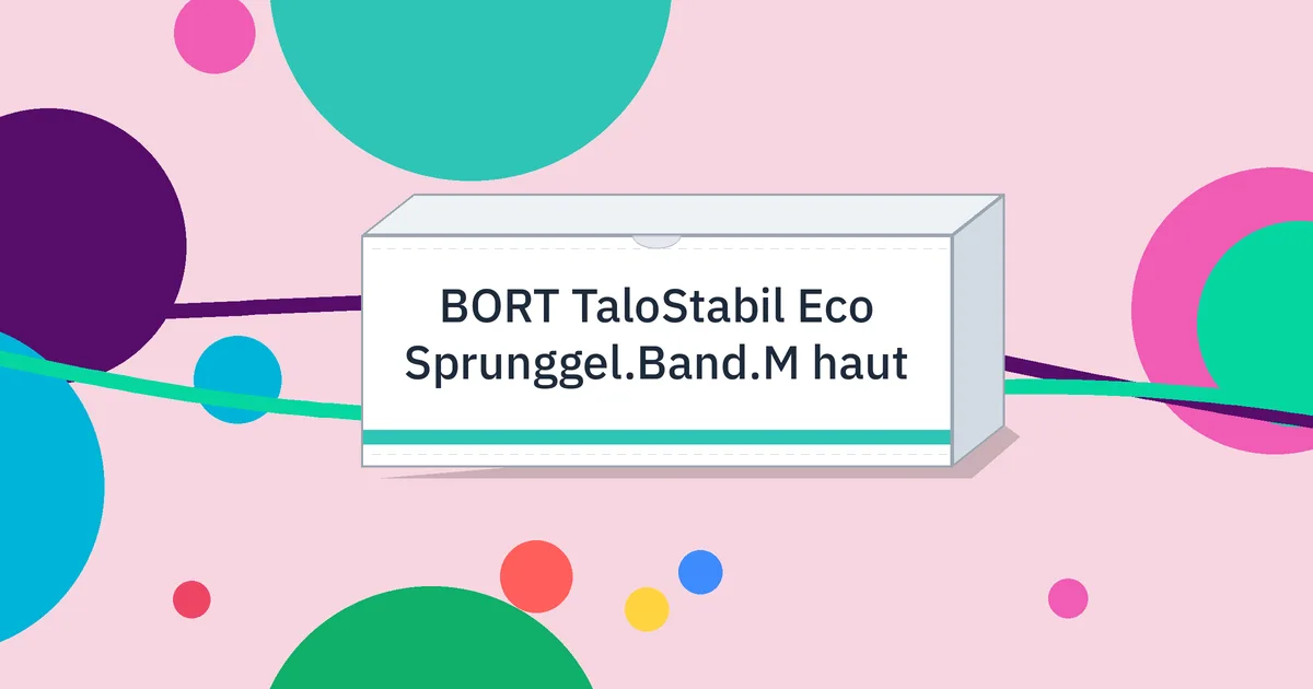Symbolbild: Packung mit der Aufschrift BORT TaloStabil Eco Sprunggel.Band.M haut (PZN 05564316) – Verfügbarkeit und Bezug in Apotheken in Frankfurt am Main