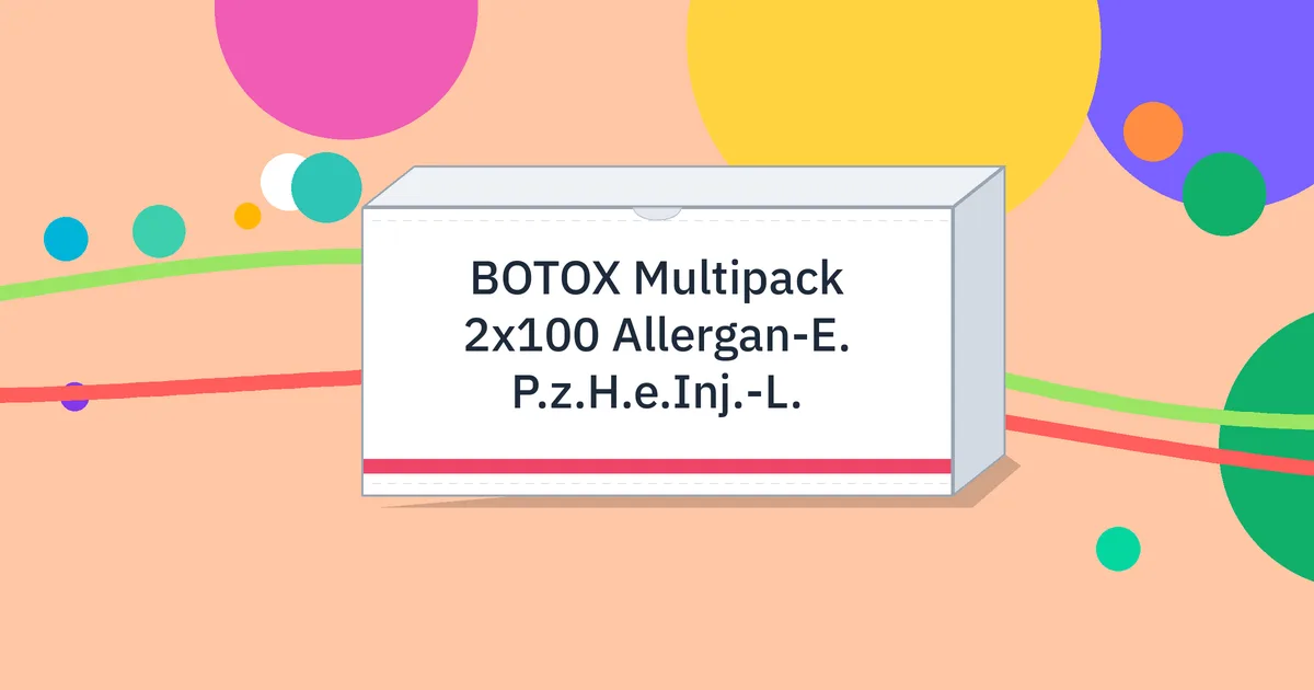 Symbolbild: Packung mit der Aufschrift BOTOX Multipack 2x100 Allergan-E. P.z.H.e.Inj.-L. (PZN 06959347) – Verfügbarkeit und Bezug in Apotheken in Frankfurt am Main