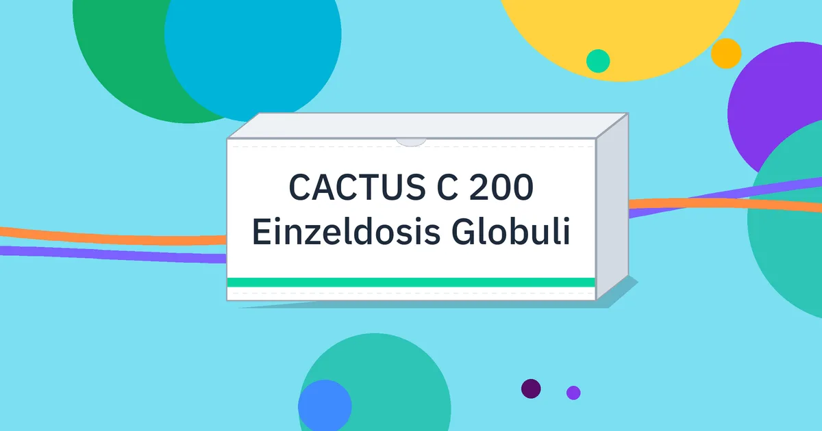 Symbolbild: Packung mit der Aufschrift CACTUS C 200 Einzeldosis Globuli (PZN 02693527) – Verfügbarkeit und Bezug in Apotheken in Frankfurt am Main