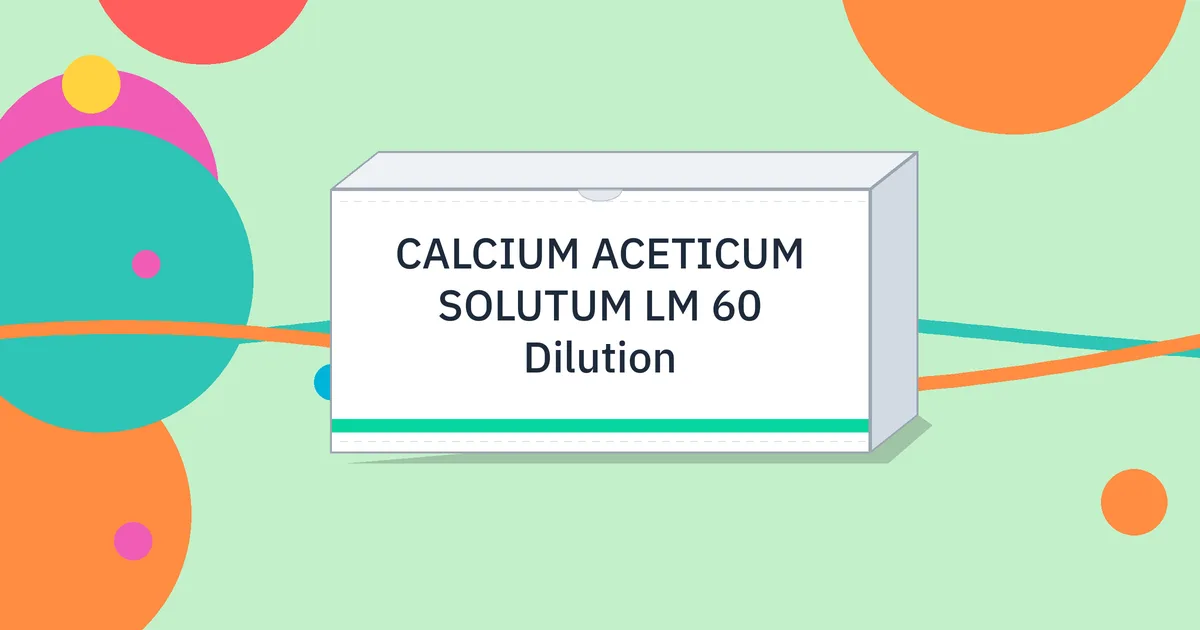 Symbolbild: Packung mit der Aufschrift CALCIUM ACETICUM SOLUTUM LM 60 Dilution (PZN 13406985) – Verfügbarkeit und Bezug in Apotheken in Frankfurt am Main