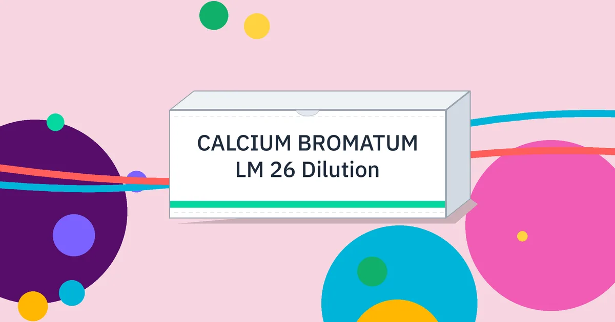Symbolbild: Packung mit der Aufschrift CALCIUM BROMATUM LM 26 Dilution (PZN 13408027) – Verfügbarkeit und Bezug in Apotheken in Frankfurt am Main
