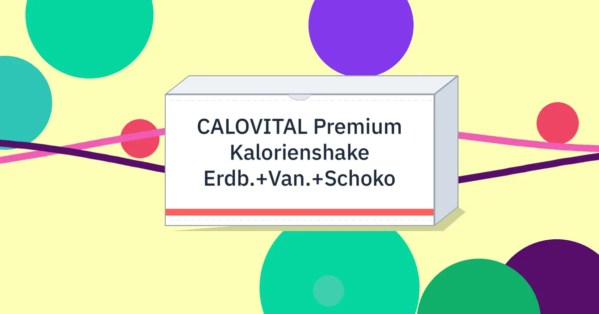 Symbolbild: Packung mit der Aufschrift CALOVITAL Premium Kalorienshake Erdb.+Van.+Schoko (PZN 19512984) – Verfügbarkeit und Bezug in Apotheken in Frankfurt am Main