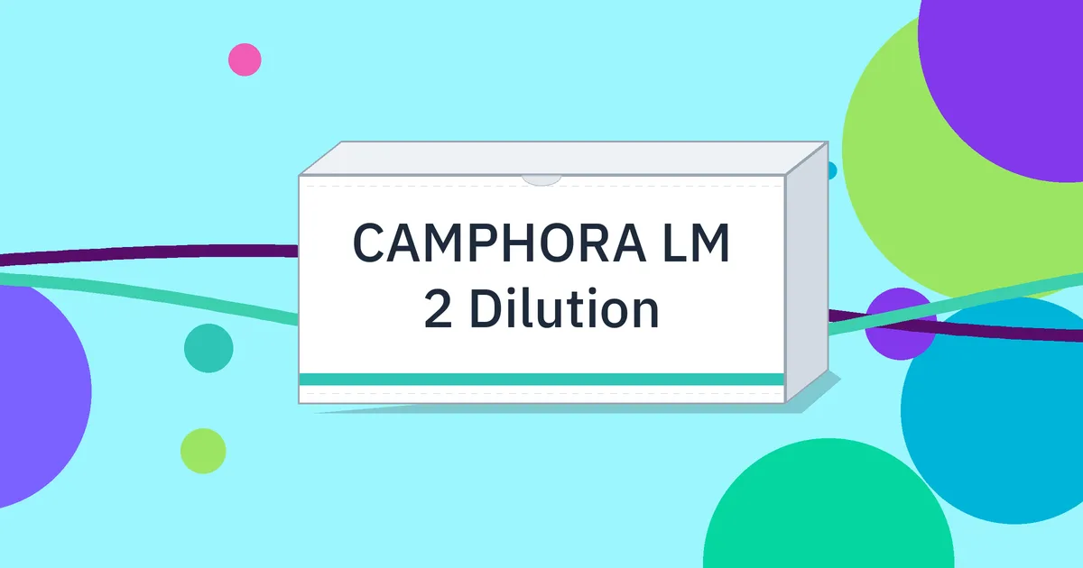 Symbolbild: Packung mit der Aufschrift CAMPHORA LM 2 Dilution (PZN 12807653) – Verfügbarkeit und Bezug in Apotheken in Frankfurt am Main