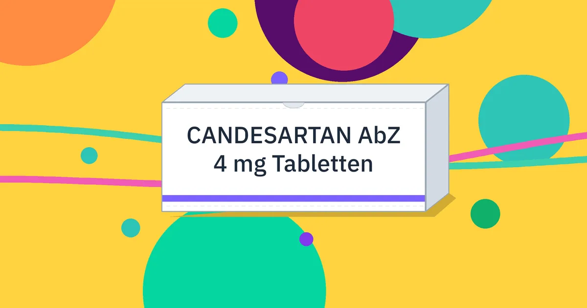Symbolbild: Packung mit der Aufschrift CANDESARTAN AbZ 4 mg Tabletten (PZN 09074891) – Verfügbarkeit und Bezug in Apotheken in Frankfurt am Main