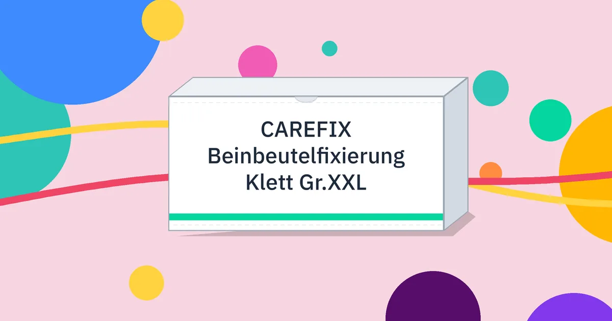 Symbolbild: Packung mit der Aufschrift CAREFIX Beinbeutelfixierung Klett Gr.XXL (PZN 15254841) – Verfügbarkeit und Bezug in Apotheken in Frankfurt am Main