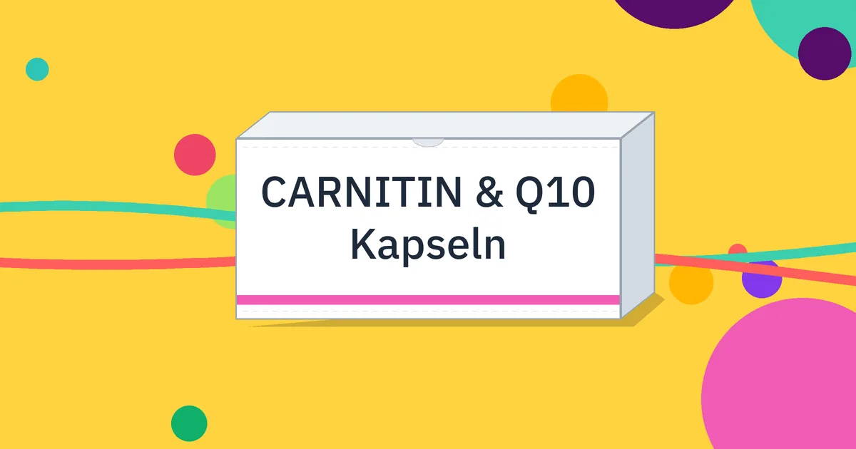 Symbolbild: Packung mit der Aufschrift CARNITIN & Q10 Kapseln (PZN 16368759) – Verfügbarkeit und Bezug in Apotheken in Frankfurt am Main