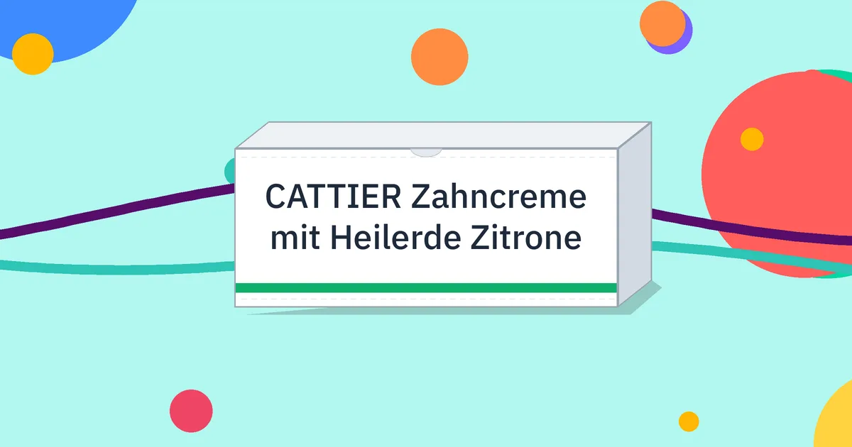 Symbolbild: Packung mit der Aufschrift CATTIER Zahncreme mit Heilerde Zitrone (PZN 09685175) – Verfügbarkeit und Bezug in Apotheken in Frankfurt am Main