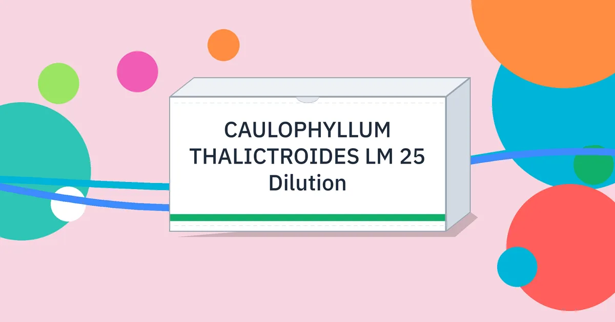 Symbolbild: Packung mit der Aufschrift CAULOPHYLLUM THALICTROIDES LM 25 Dilution (PZN 13434929) – Verfügbarkeit und Bezug in Apotheken in Frankfurt am Main