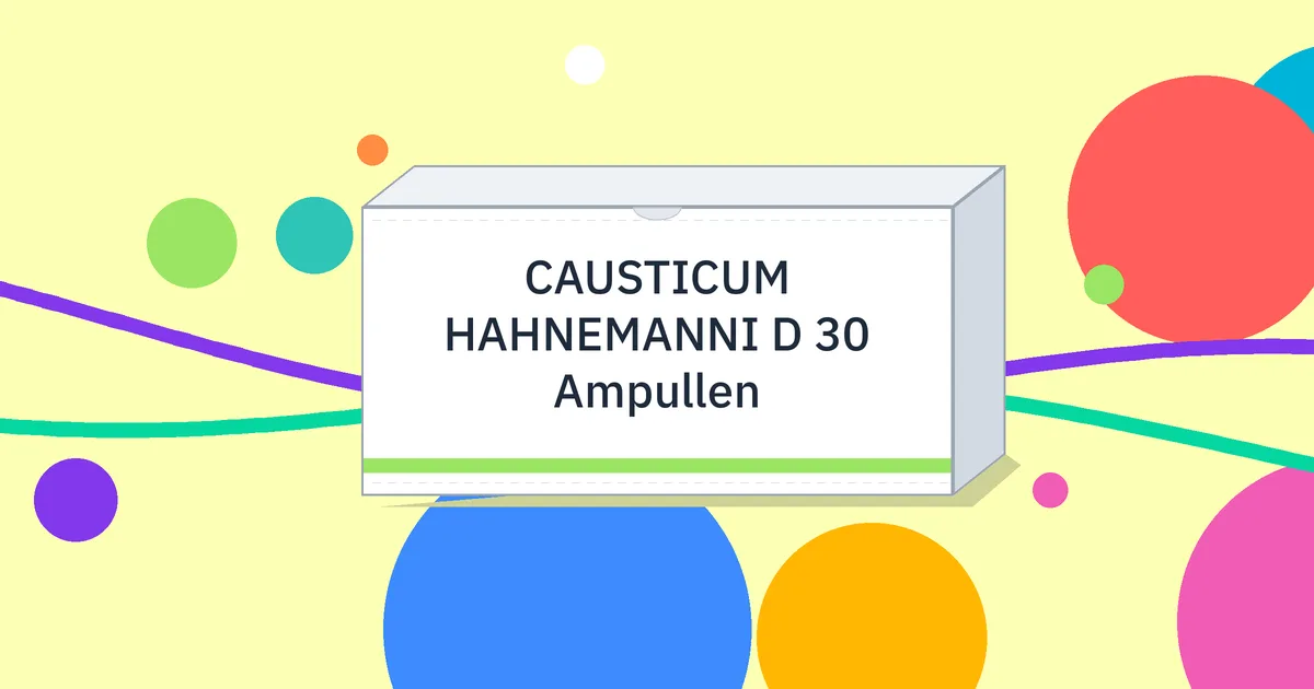 Symbolbild: Packung mit der Aufschrift CAUSTICUM HAHNEMANNI D 30 Ampullen (PZN 11705028) – Verfügbarkeit und Bezug in Apotheken in Frankfurt am Main
