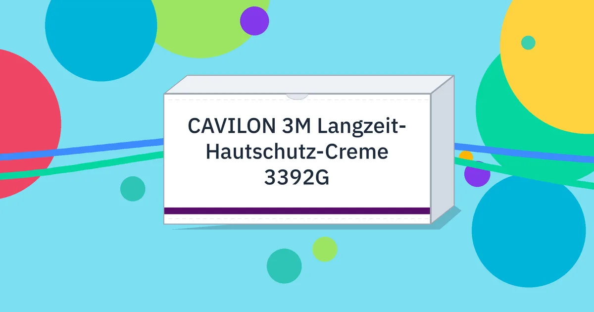 Symbolbild: Packung mit der Aufschrift CAVILON 3M Langzeit-Hautschutz-Creme 3392G (PZN 20859629) – Verfügbarkeit und Bezug in Apotheken in Frankfurt am Main