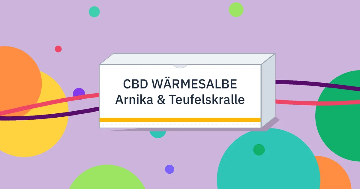 Symbolbild: Packung mit der Aufschrift CBD WÄRMESALBE Arnika & Teufelskralle (PZN 19523077) – Verfügbarkeit und Bezug in Apotheken in Frankfurt am Main