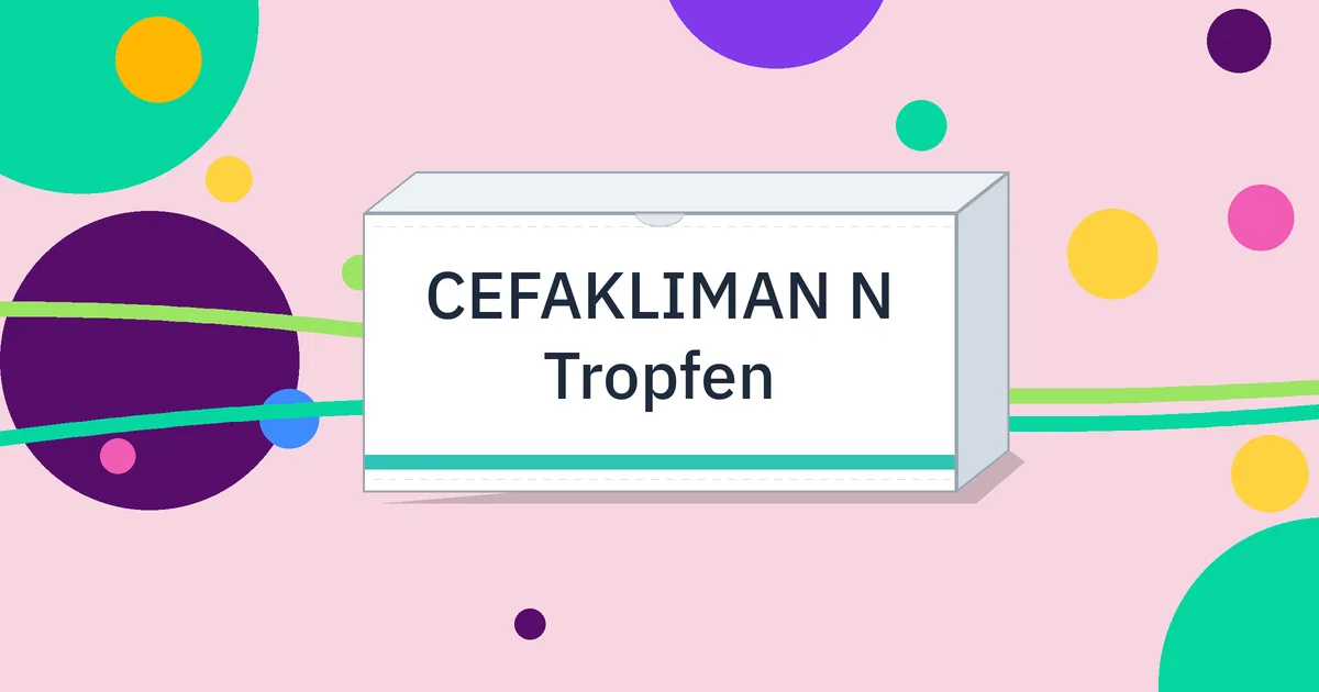 Symbolbild: Packung mit der Aufschrift CEFAKLIMAN N Tropfen (PZN 03827125) – Verfügbarkeit und Bezug in Apotheken in Frankfurt am Main