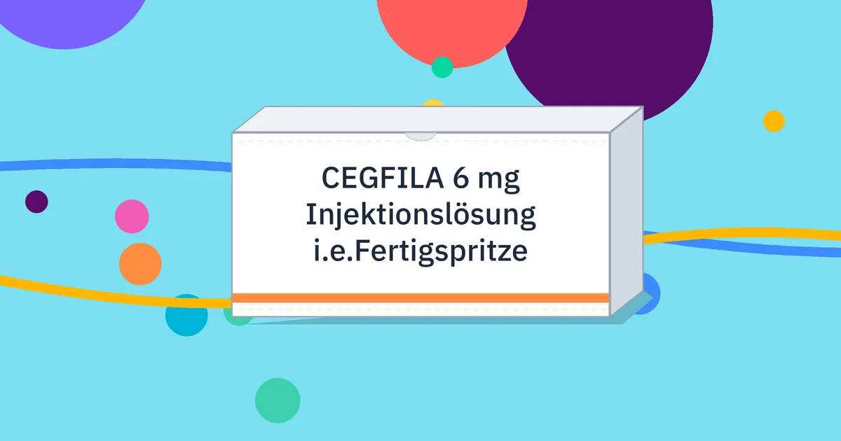 Symbolbild: Packung mit der Aufschrift CEGFILA 6 mg Injektionslösung i.e.Fertigspritze (PZN 17620824) – Verfügbarkeit und Bezug in Apotheken in Frankfurt am Main
