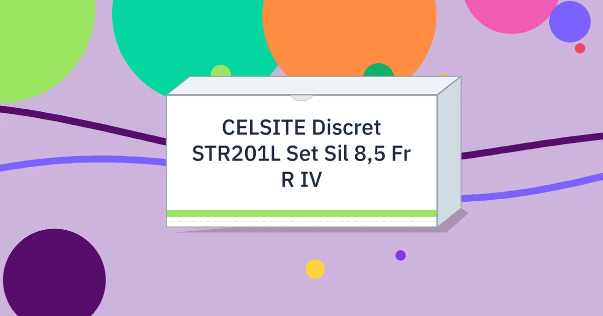 Symbolbild: Packung mit der Aufschrift CELSITE Discret STR201L Set Sil 8,5 Fr R IV (PZN 07611698) – Verfügbarkeit und Bezug in Apotheken in Frankfurt am Main