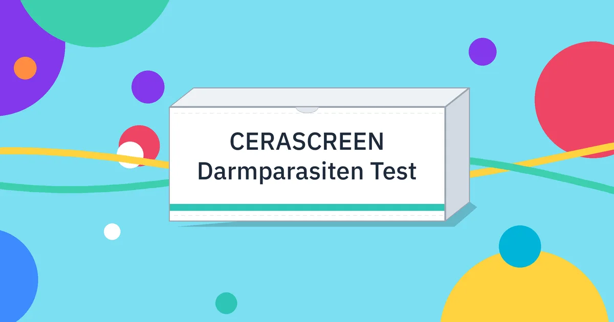 Symbolbild: Packung mit der Aufschrift CERASCREEN Darmparasiten Test (PZN 16904689) – Verfügbarkeit und Bezug in Apotheken in Frankfurt am Main