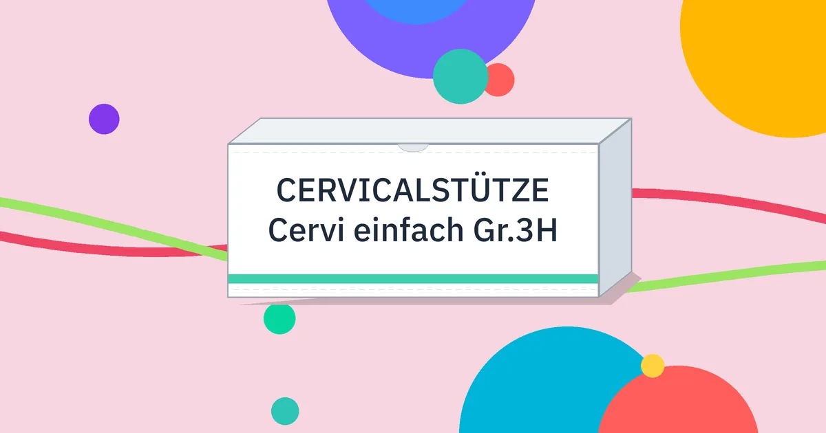 Symbolbild: Packung mit der Aufschrift CERVICALSTÜTZE Cervi einfach Gr.3H (PZN 05042090) – Verfügbarkeit und Bezug in Apotheken in Frankfurt am Main