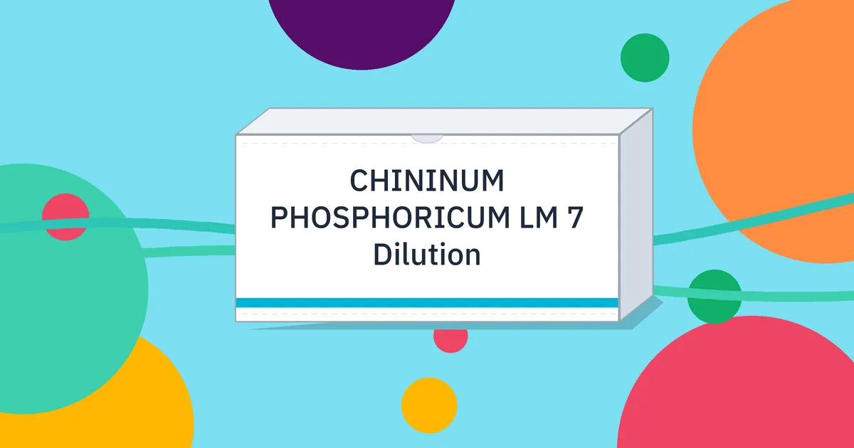 Symbolbild: Packung mit der Aufschrift CHININUM PHOSPHORICUM LM 7 Dilution (PZN 15867029) – Verfügbarkeit und Bezug in Apotheken in Frankfurt am Main