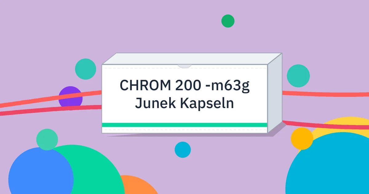 Symbolbild: Packung mit der Aufschrift CHROM 200 -m63g Junek Kapseln (PZN 17991816) – Verfügbarkeit und Bezug in Apotheken in Frankfurt am Main