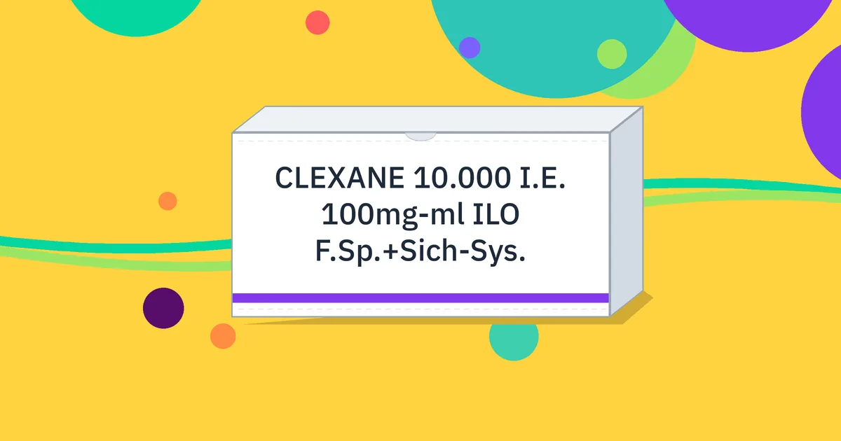 Symbolbild: Packung mit der Aufschrift CLEXANE 10.000 I.E. 100mg-ml ILO F.Sp.+Sich-Sys. (PZN 15882477) – Verfügbarkeit und Bezug in Apotheken in Frankfurt am Main