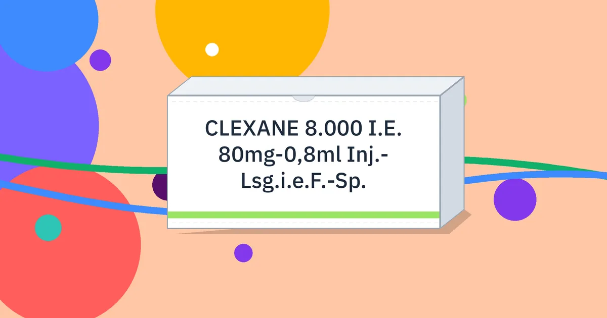 Symbolbild: Packung mit der Aufschrift CLEXANE 8.000 I.E. 80mg-0,8ml Inj.-Lsg.i.e.F.-Sp. (PZN 16486950) – Verfügbarkeit und Bezug in Apotheken in Frankfurt am Main