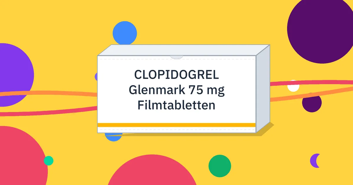 Symbolbild: Packung mit der Aufschrift CLOPIDOGREL Glenmark 75 mg Filmtabletten (PZN 16587409) – Verfügbarkeit und Bezug in Apotheken in Frankfurt am Main