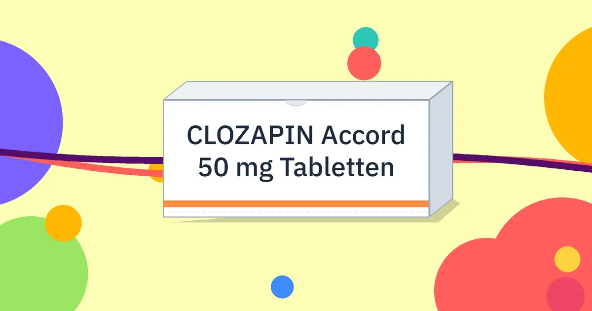 Symbolbild: Packung mit der Aufschrift CLOZAPIN Accord 50 mg Tabletten (PZN 19103197) – Verfügbarkeit und Bezug in Apotheken in Frankfurt am Main