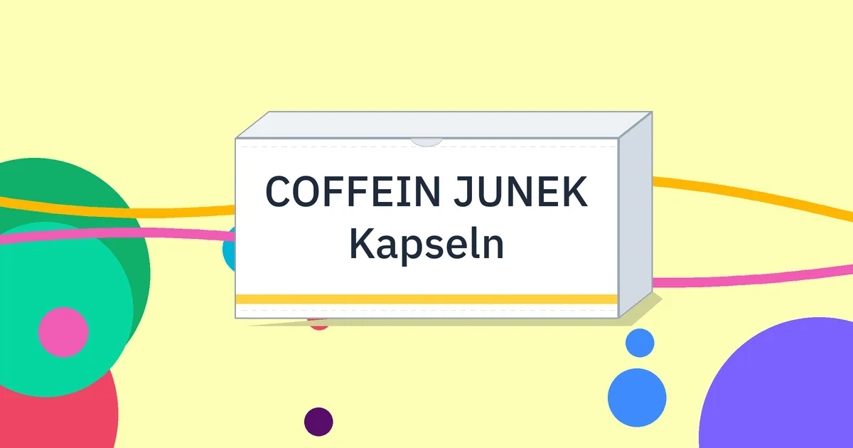Symbolbild: Packung mit der Aufschrift COFFEIN JUNEK Kapseln (PZN 10052587) – Verfügbarkeit und Bezug in Apotheken in Frankfurt am Main