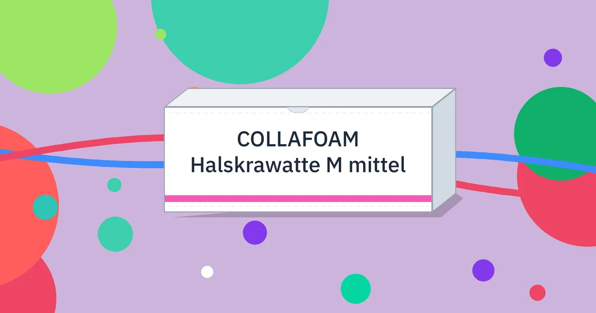 Symbolbild: Packung mit der Aufschrift COLLAFOAM Halskrawatte M mittel (PZN 02949949) – Verfügbarkeit und Bezug in Apotheken in Frankfurt am Main