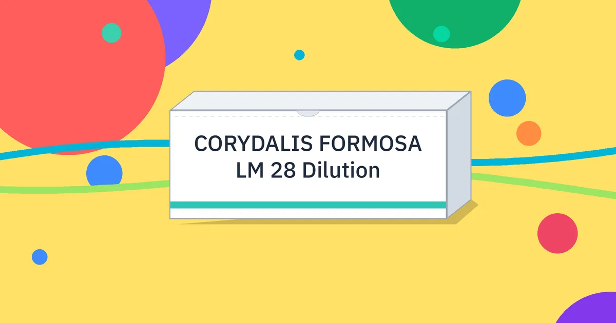 Symbolbild: Packung mit der Aufschrift CORYDALIS FORMOSA LM 28 Dilution (PZN 13454174) – Verfügbarkeit und Bezug in Apotheken in Frankfurt am Main
