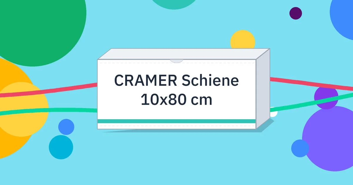 Symbolbild: Packung mit der Aufschrift CRAMER Schiene 10x80 cm (PZN 07004484) – Verfügbarkeit und Bezug in Apotheken in Frankfurt am Main