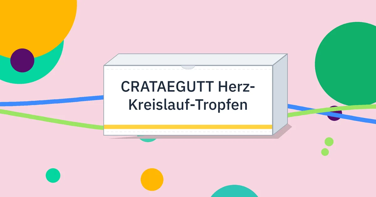 Symbolbild: Packung mit der Aufschrift CRATAEGUTT Herz-Kreislauf-Tropfen (PZN 11885616) – Verfügbarkeit und Bezug in Apotheken in Frankfurt am Main
